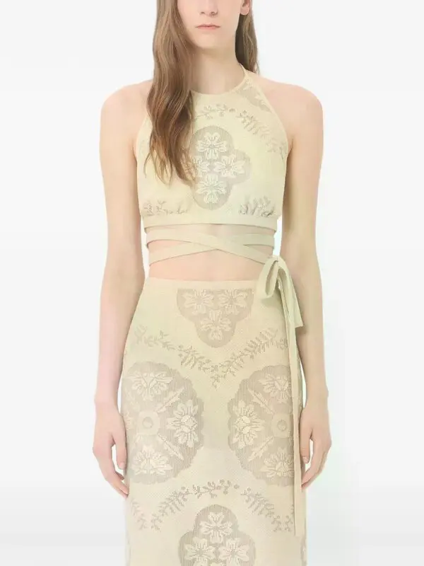Valentino Garavani Floral Stamp Halter Top - Neutrals