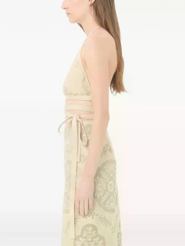 Valentino Garavani Floral Stamp Halter Top - Neutrals