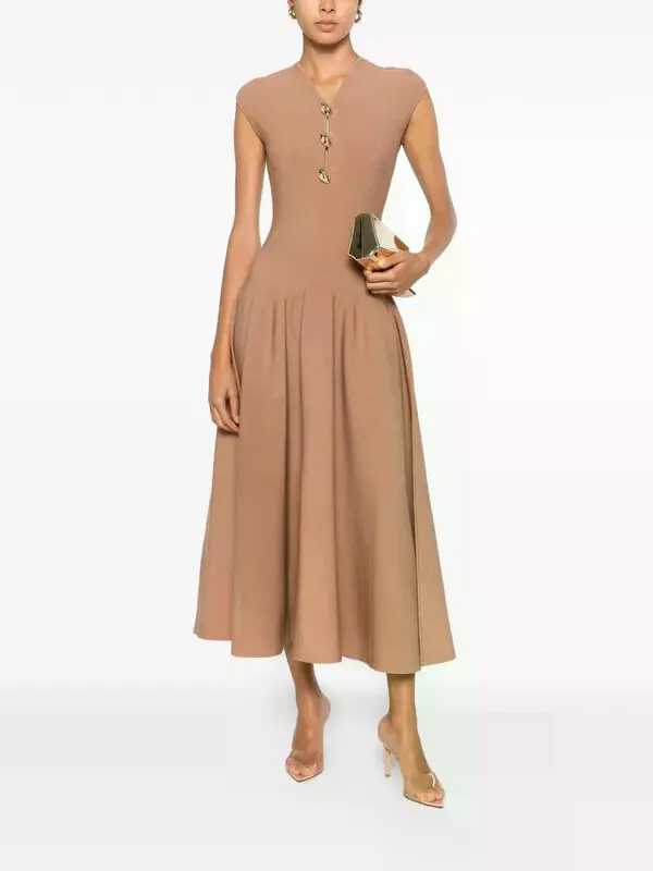 Roland Mouret Embellished Flared Midi Dress