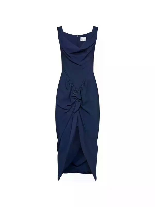 VIVIENNE WESTWOOD Draped Asymmetric Midi Dress - Blue