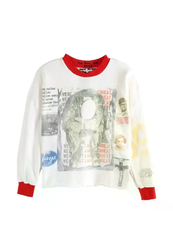 SAITOS Graphic Print Raw-cut Sweatshirt