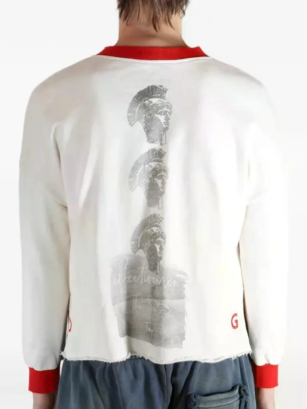 SAITOS Graphic Print Raw-cut Sweatshirt