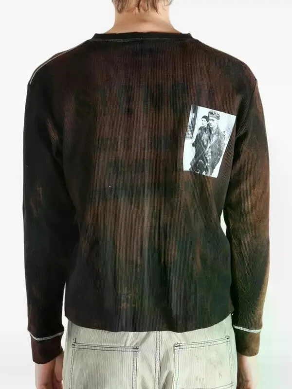 SAITOS Graphic-print Waffle-knit T-shirt