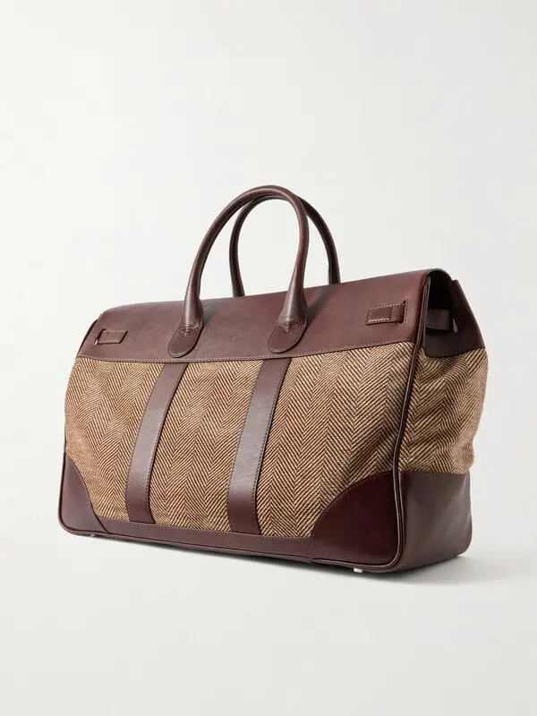 Brunello Cucinelli Canvas And Leather Weekend Bag