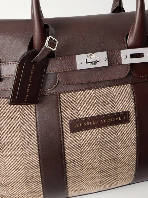 Brunello Cucinelli Canvas And Leather Weekend Bag