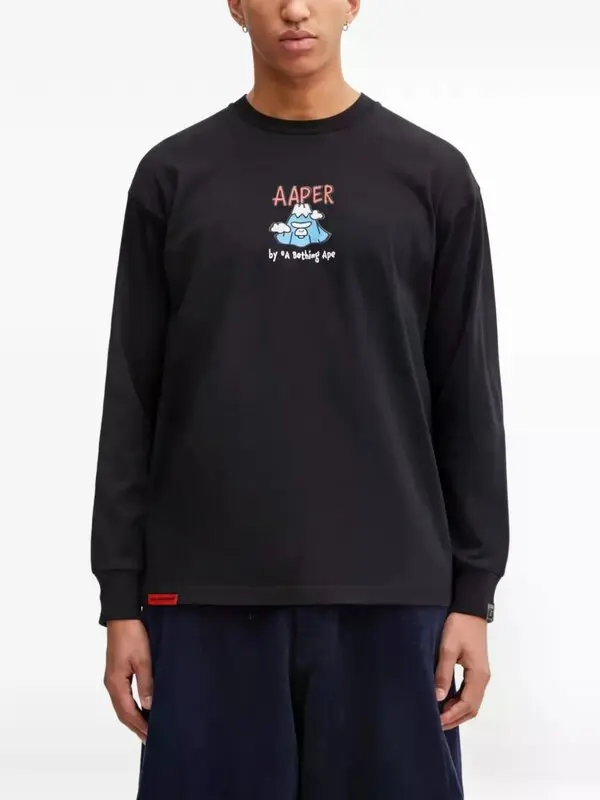 AAPE BY *A BATHING APE Logo-print Long-sleeve T-shirt - Black