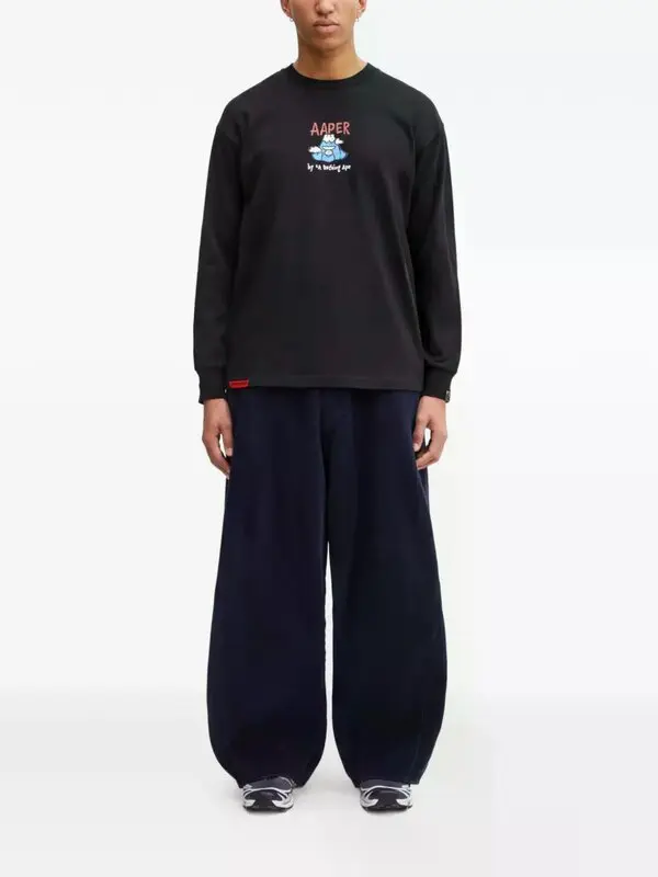 AAPE BY *A BATHING APE Logo-print Long-sleeve T-shirt - Black