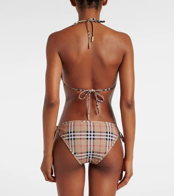 Burberry Checked Triangle Bikini - Beige