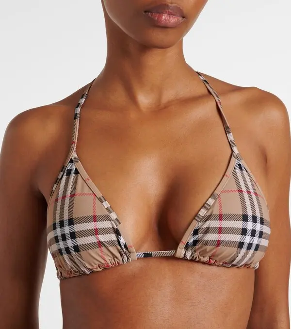 Burberry Checked Triangle Bikini - Beige
