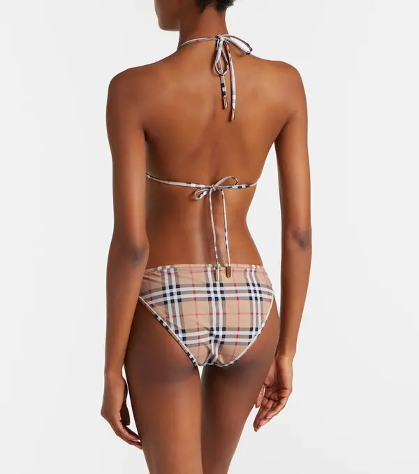 Burberry Checked Triangle Bikini - Beige