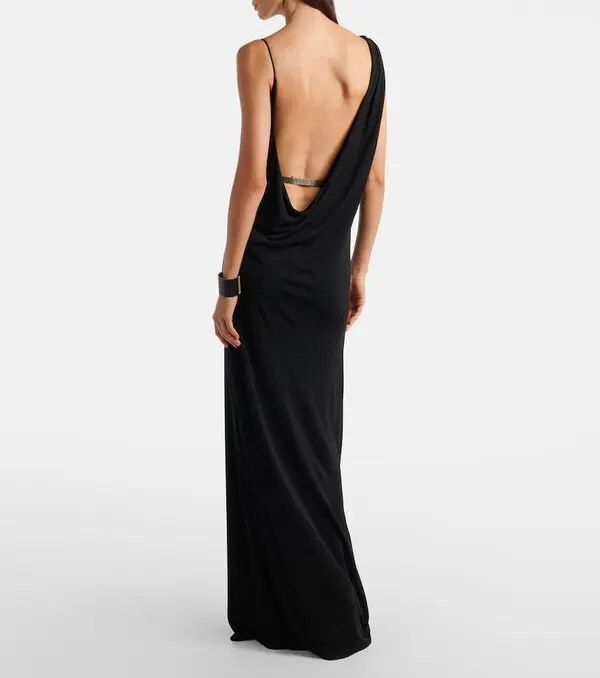 TOM FORD Draped Gathered Crêpe Jersey Gown