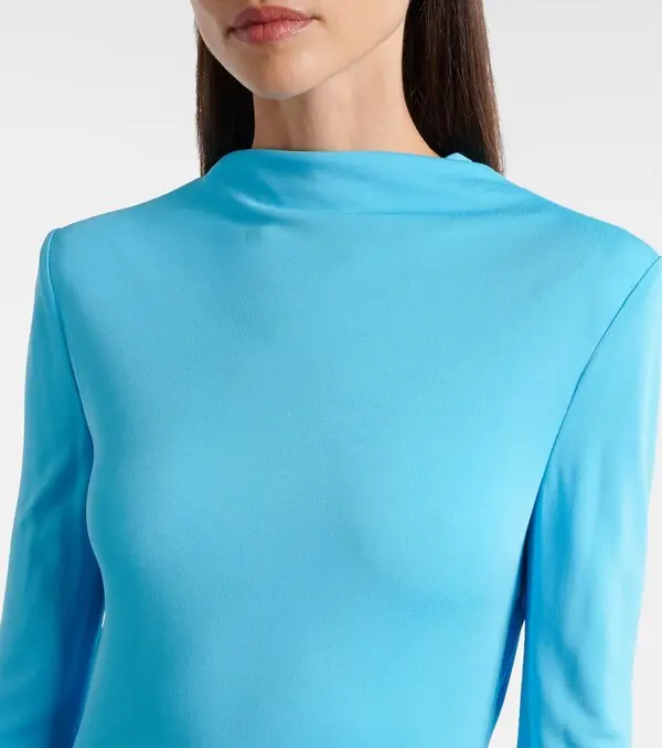 TOM FORD Open-back Crêpe Jersey Gown - Blue