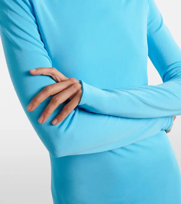TOM FORD Open-back Crêpe Jersey Gown - Blue