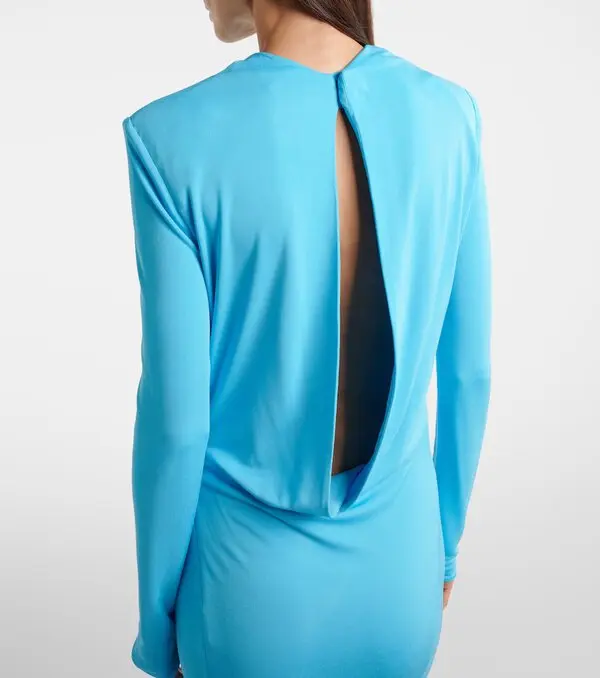 TOM FORD Open-back Crêpe Jersey Gown - Blue