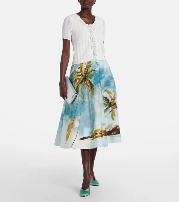 Oscar De La Renta Pointelle Cotton And Silk Cardigan - White