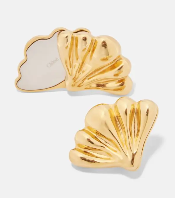 Chloé Shell Stud Earrings - Gold