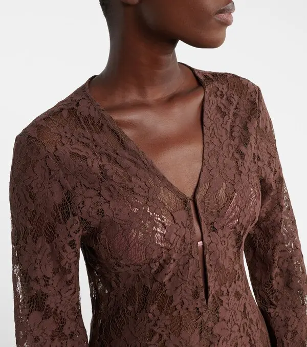 BANANHOT Millie Cotton And Silk Lace Maxi Dress