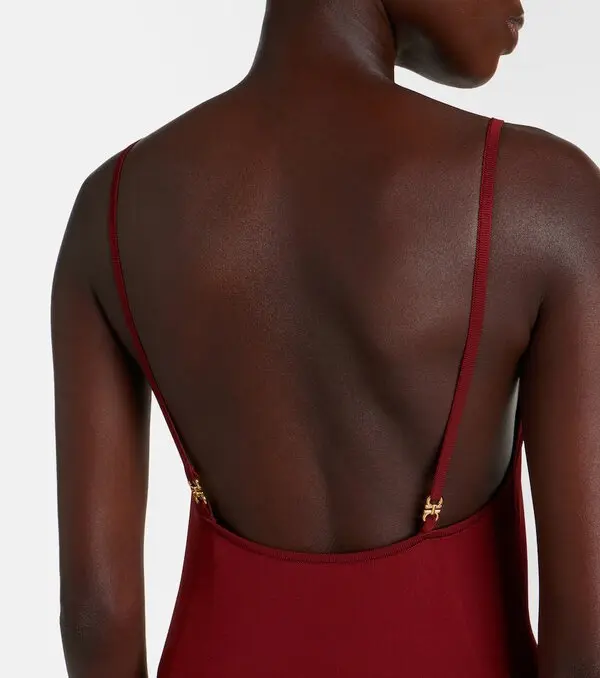 FERRAGAMO Ribbed-knit Jersey Midi Dress - Red