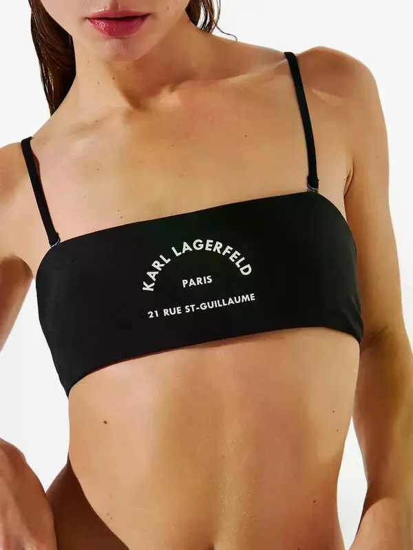 Karl Lagerfeld Logo Print Bikini - Black