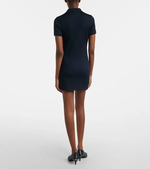 Gucci Web Stripe Ribbed-knit Jersey Polo Dress