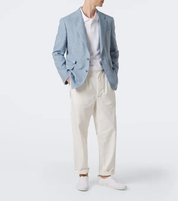 Ralph Lauren Purple Label Glen Linen-blend Blazer