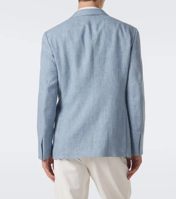 Ralph Lauren Purple Label Glen Linen-blend Blazer