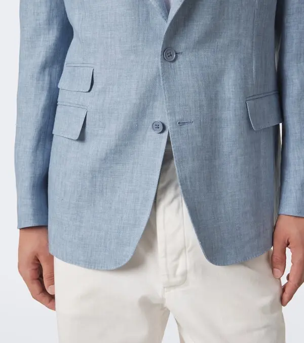 Ralph Lauren Purple Label Glen Linen-blend Blazer