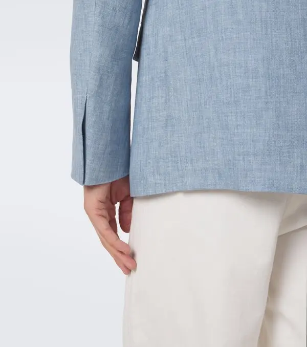 Ralph Lauren Purple Label Glen Linen-blend Blazer