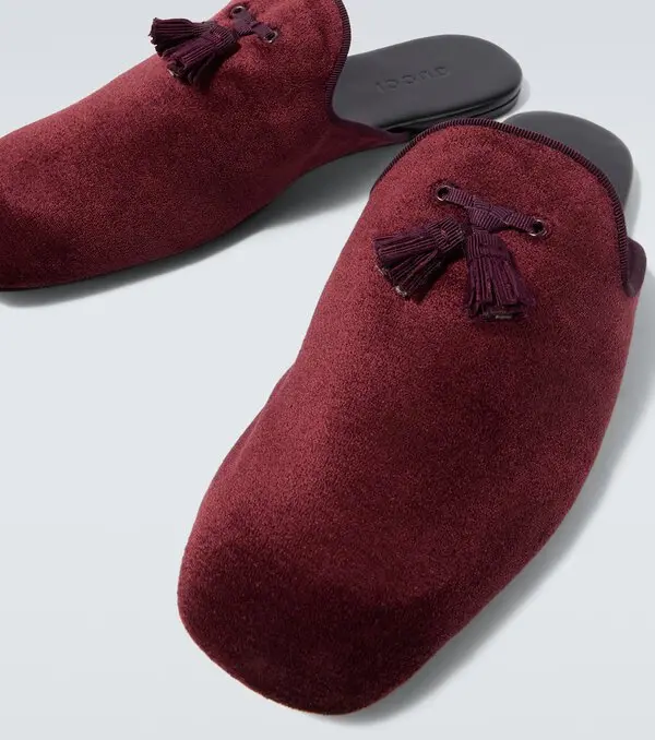Gucci Tasseled Velvet Mules