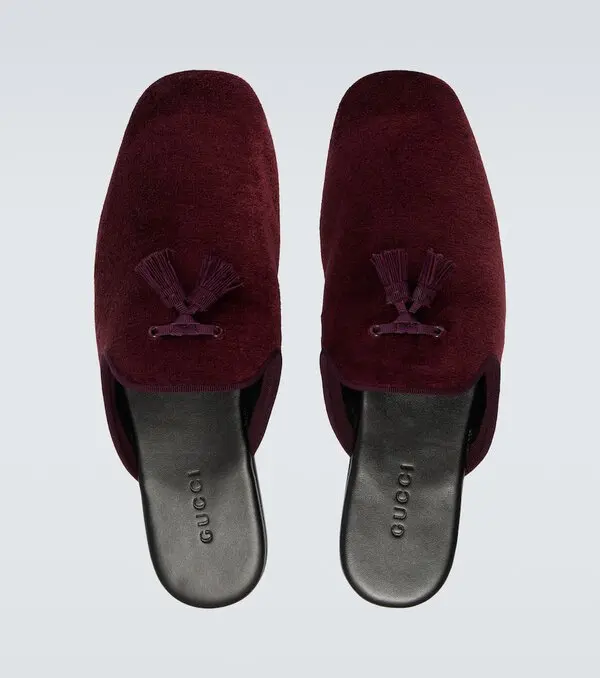 Gucci Tasseled Velvet Mules