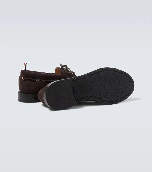 Thom Browne Suede Boat Shoes - Brown
