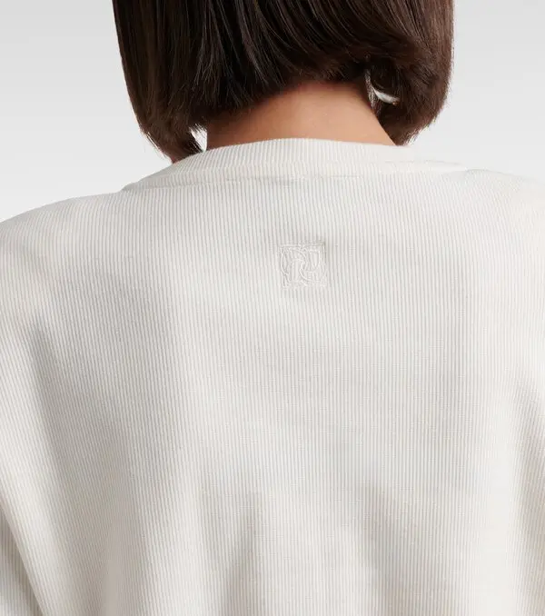 Magda Butrym Cropped Cotton-blend T-shirt - White