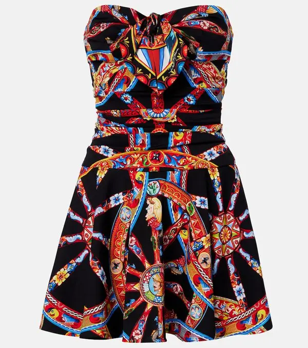 Dolce & Gabbana Printed Silk-blend Mini Dress - Multicoloured