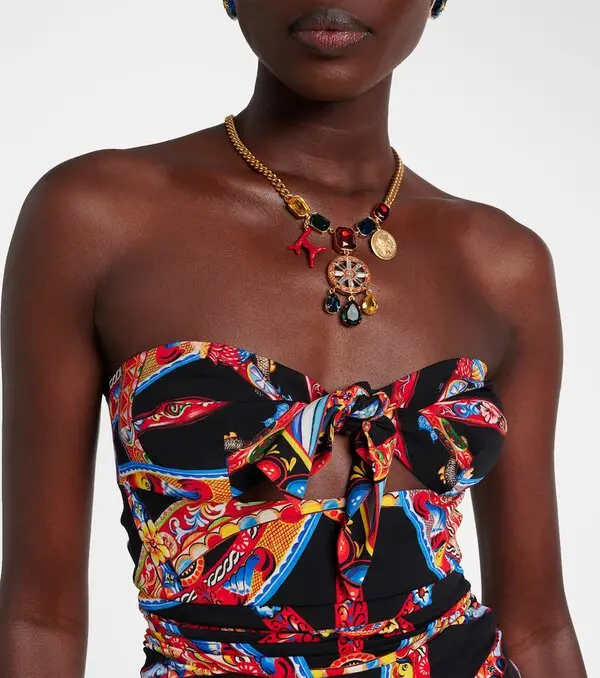 Dolce & Gabbana Printed Silk-blend Mini Dress