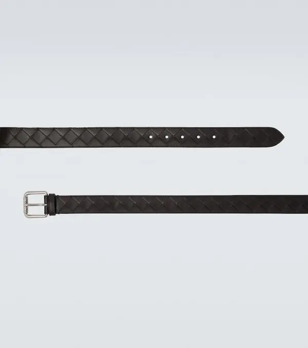 Bottega Veneta Intrecciato Leather Belt - Brown