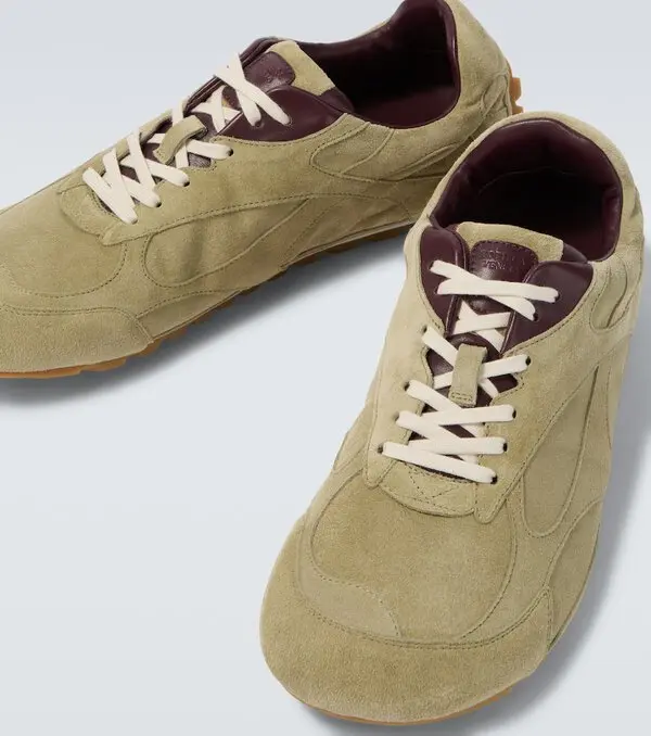 Bottega Veneta Orbit Flash Suede Lace-up Sneakers - Green