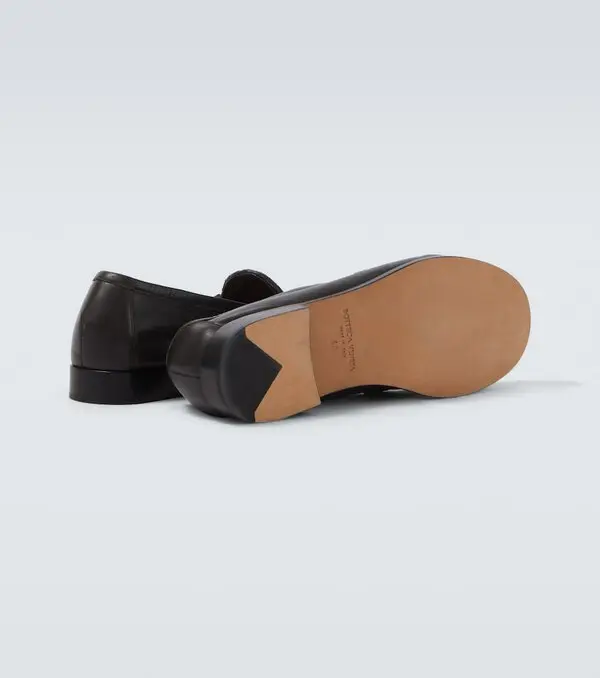 Bottega Veneta Silenzio Intrecciato Leather Loafers - Brown