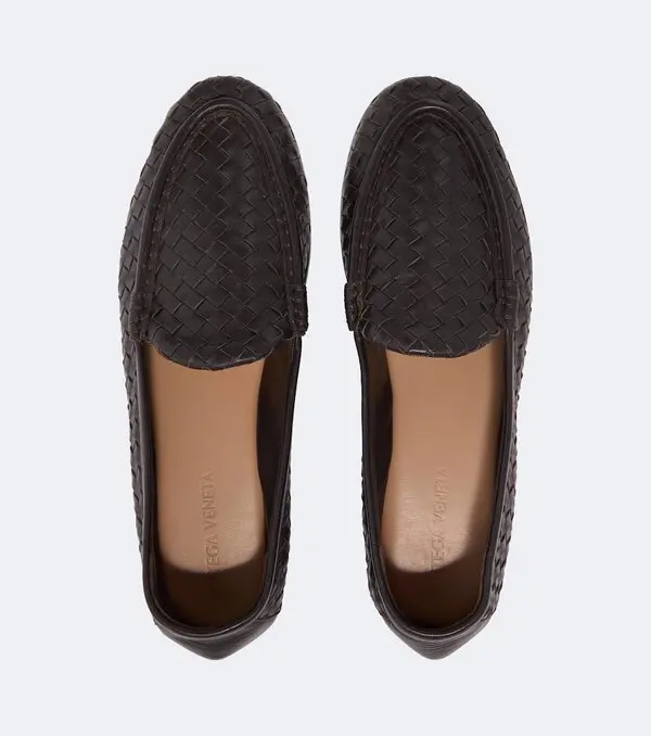 Bottega Veneta Silenzio Intrecciato Leather Loafers - Brown