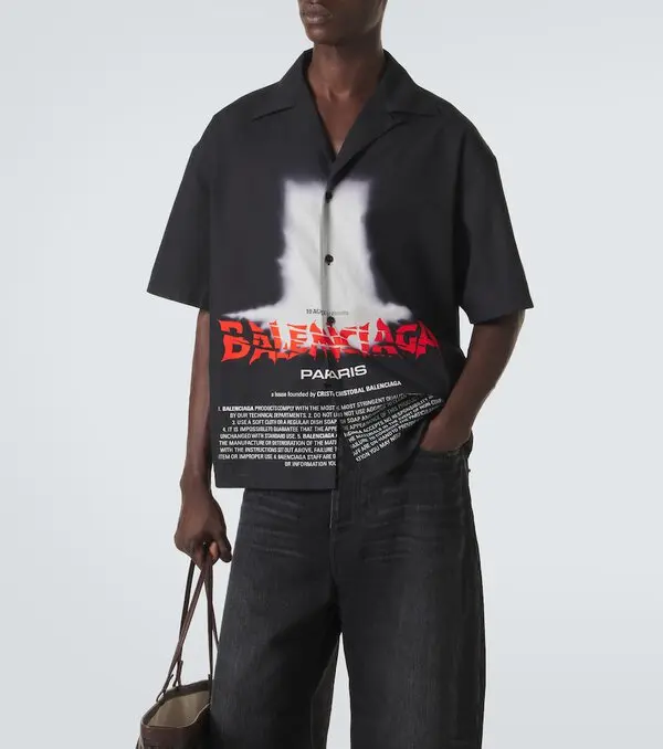 Balenciaga Printed Cotton Bowling Shirt
