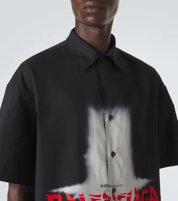 Balenciaga Printed Cotton Bowling Shirt