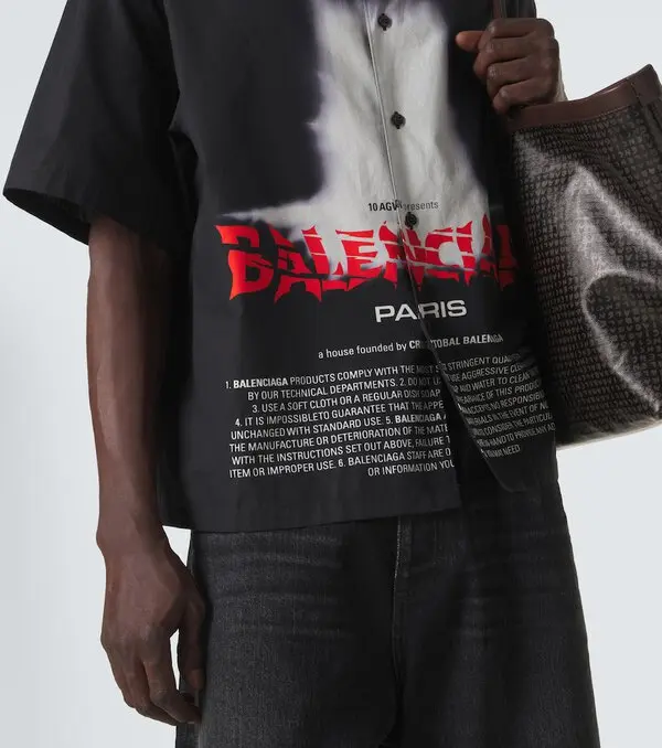 Balenciaga Printed Cotton Bowling Shirt