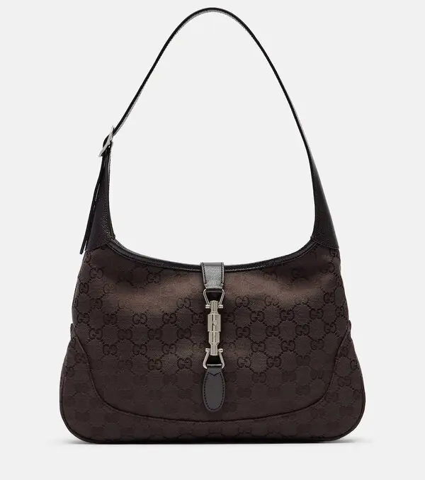 Gucci Jackie 1961 Medium Canvas Shoulder Bag - Brown