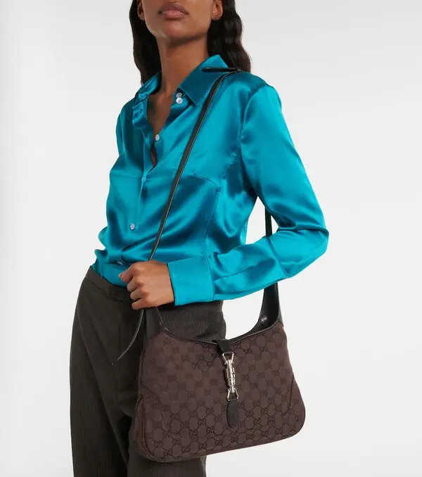Gucci Jackie 1961 Medium Canvas Shoulder Bag