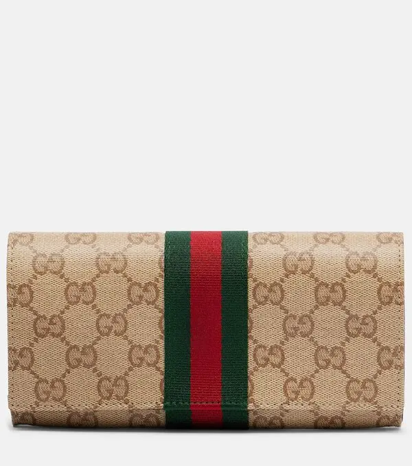 Gucci Essence Gg Canvas Wallet - Beige