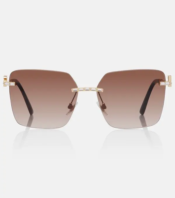 Dolce & Gabbana Embellished Square Frame Sunglasses - Brown