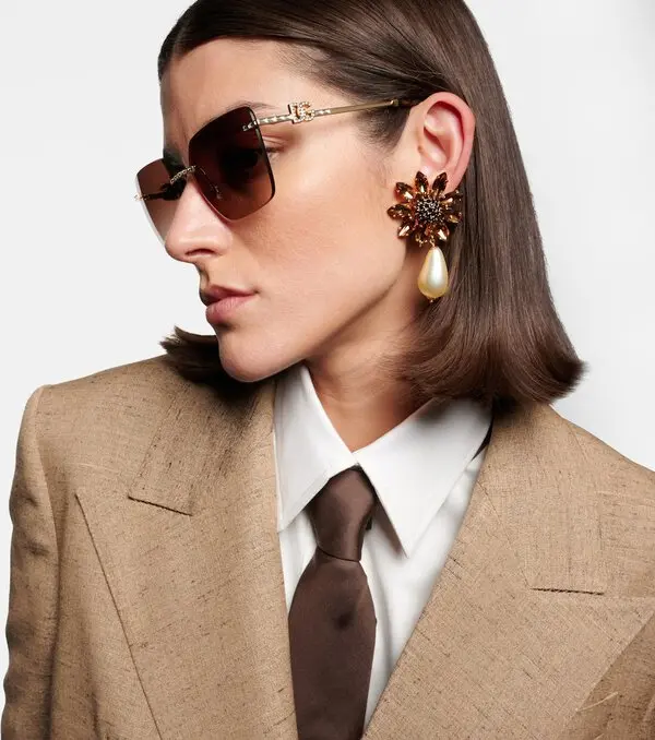 Dolce & Gabbana Embellished Square Frame Sunglasses