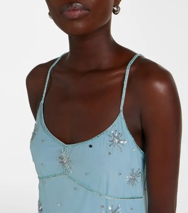 Staud Elsa Embellished Midi Dress