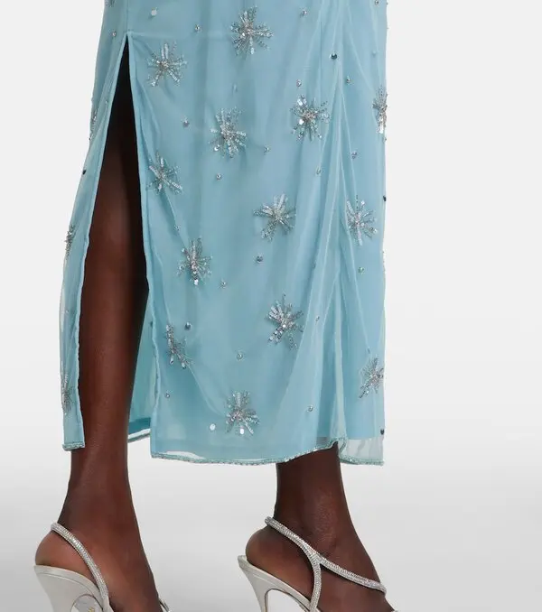 Staud Elsa Embellished Midi Dress