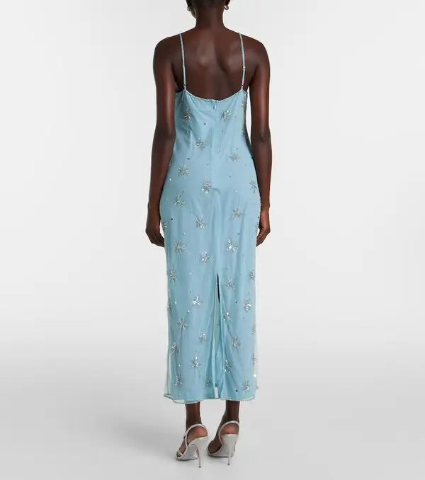 Staud Elsa Embellished Midi Dress