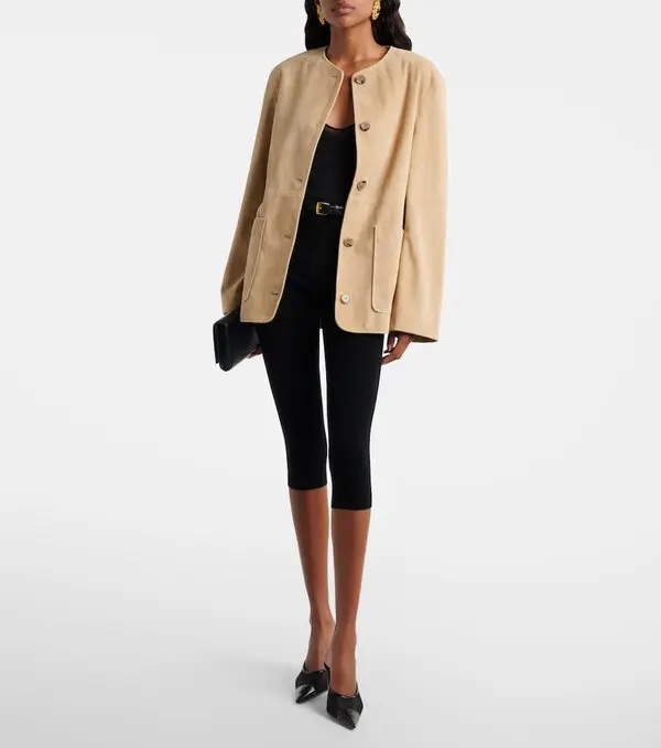 Nour Hammour Suede Jacket - Beige